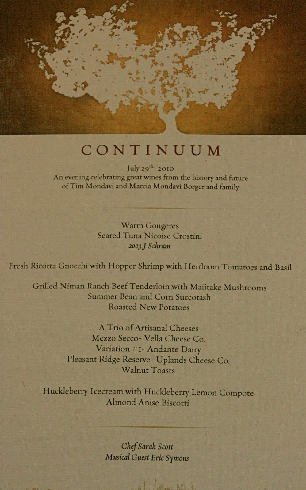 vignette design: An Evening With The Mondavi Family