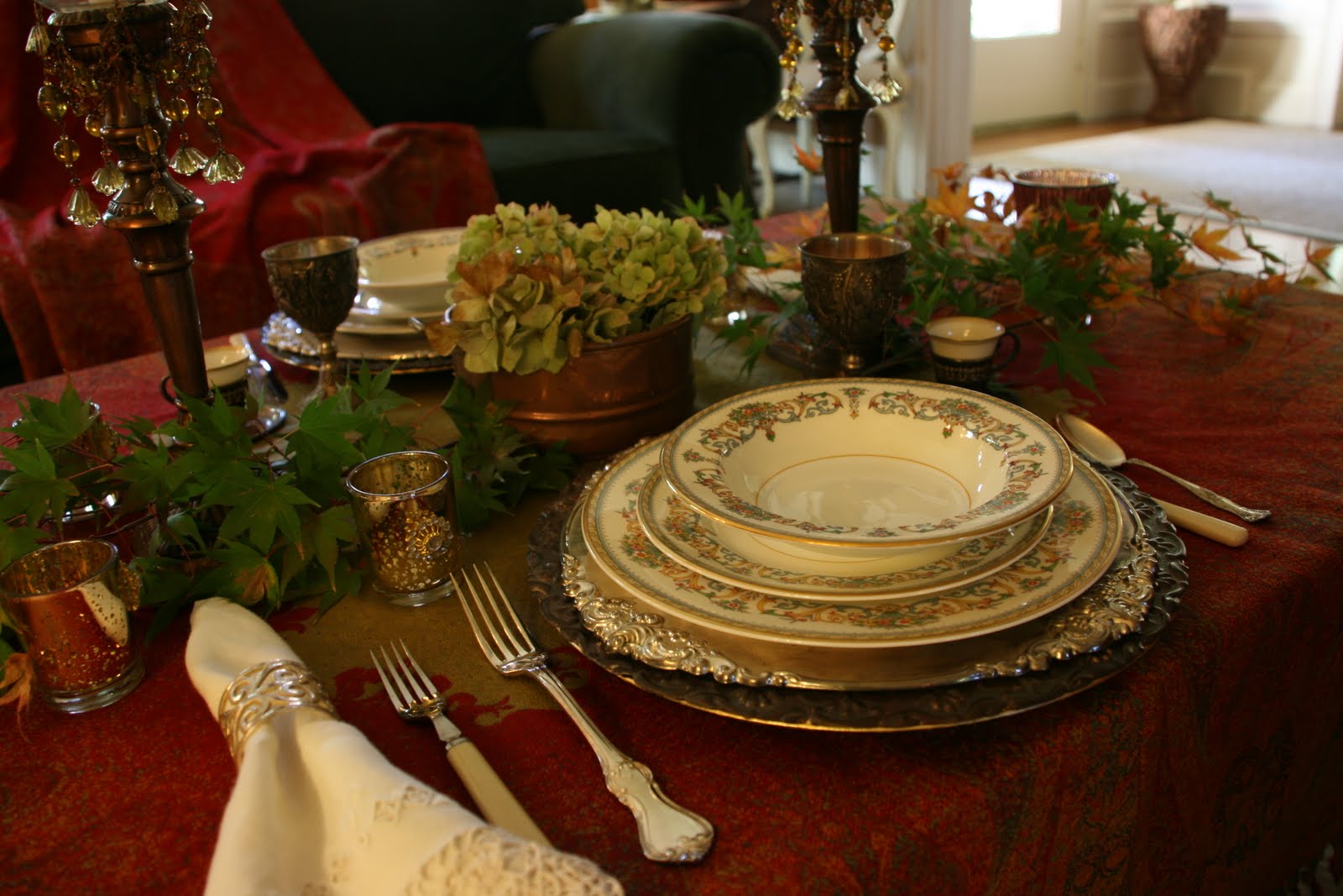 vignette design: An Indian Inspired Fireside Tablescape