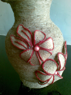 Shayona Crafts: Jute flower decoration on pot