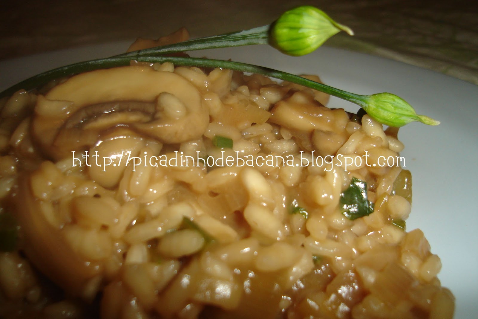 Picadinho de Bacana: Risoto de Cogumelos Paris Frescos