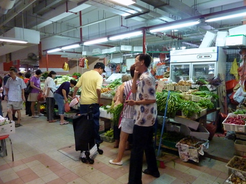 Wet Markets in Singapore: Vegetables in Chinatown Wet Market