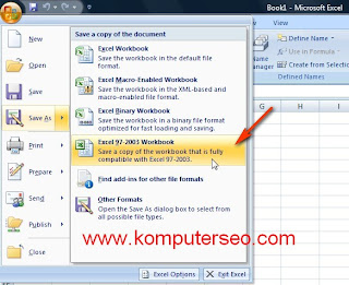 Dunia IT: Umum Mengubah / konversi file excel 2007 ke excel 2003