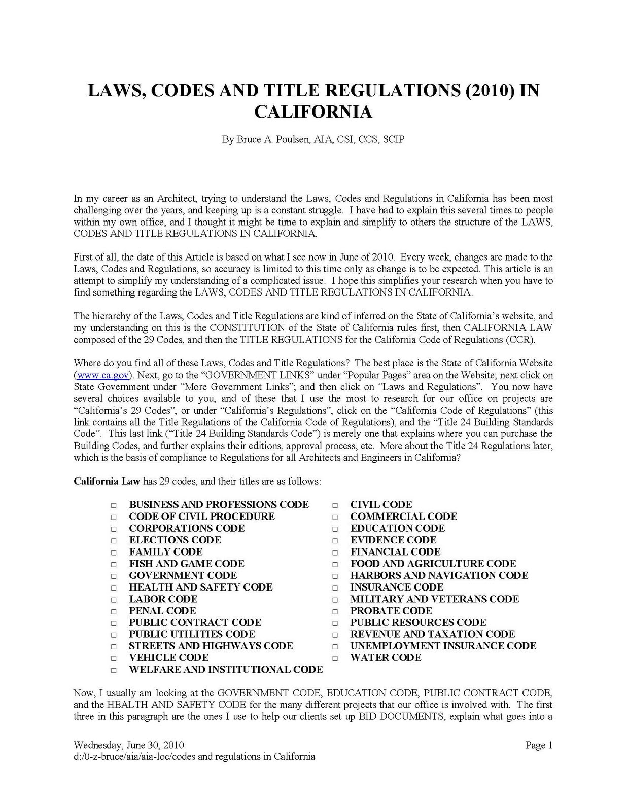 U.S. Green Building Council Central California: LAWS, CODES & TITLE ...