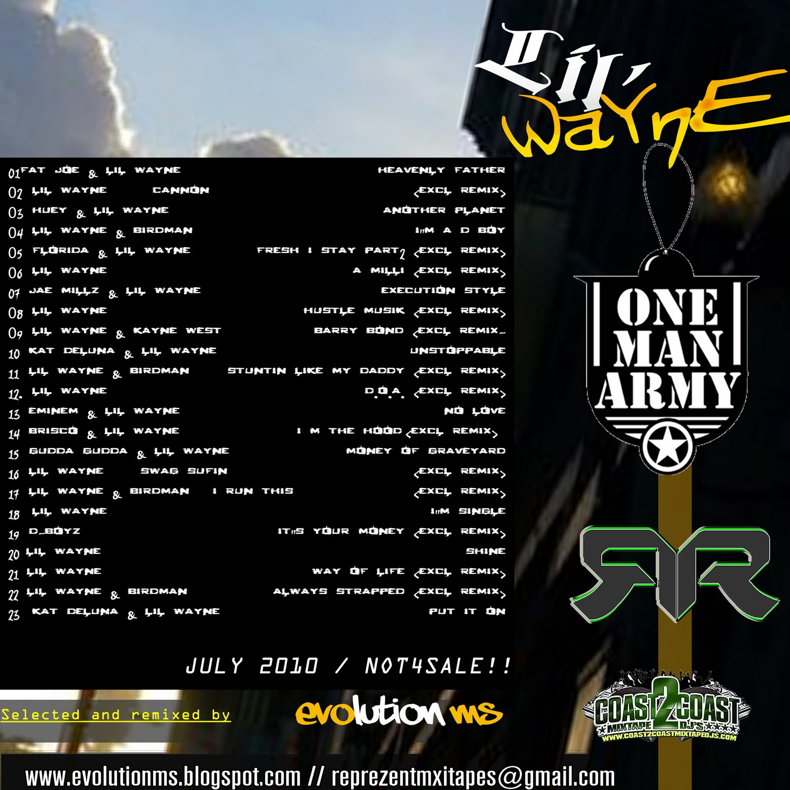 EVOLUTION MS - Reprezent! Mixtapes: Lil Wayne - One Man Army mixtape by ...