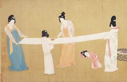 PITTURA CINESE 画中: ZHANG XUAN VIII SECOLO DINASTIA TANG "DAME DI CORTE ...