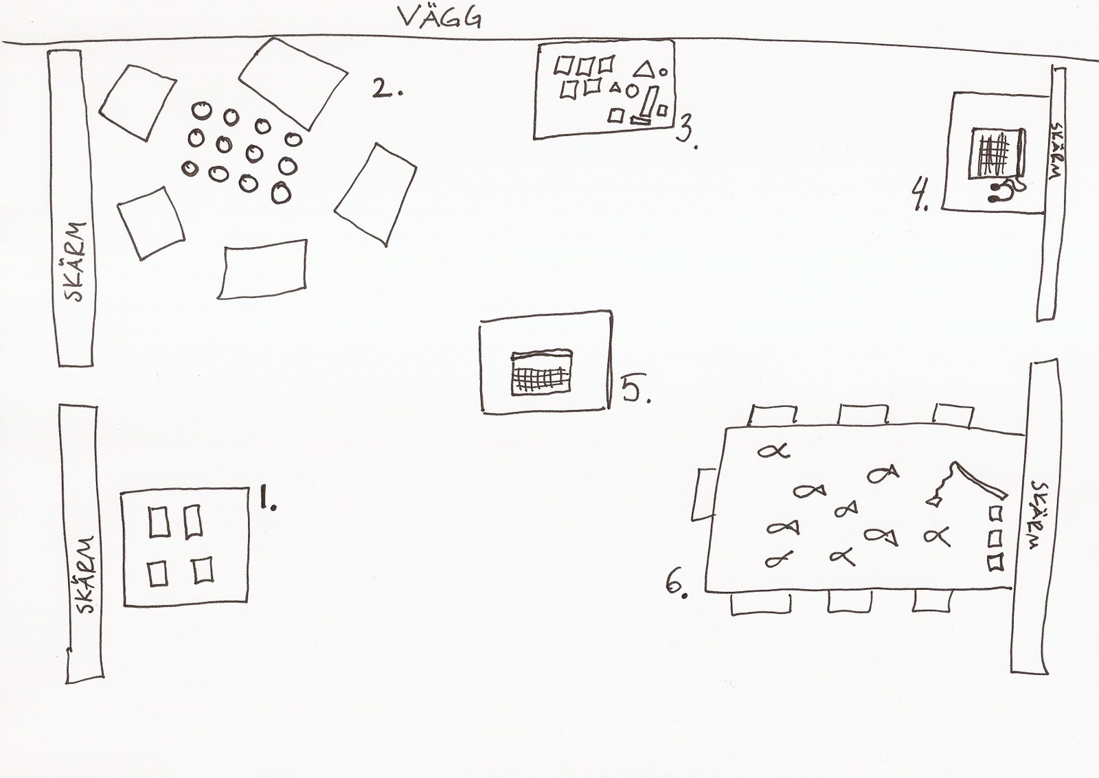 Skapa material för mattelek i förskolan: Skiss 1 och skiss 2