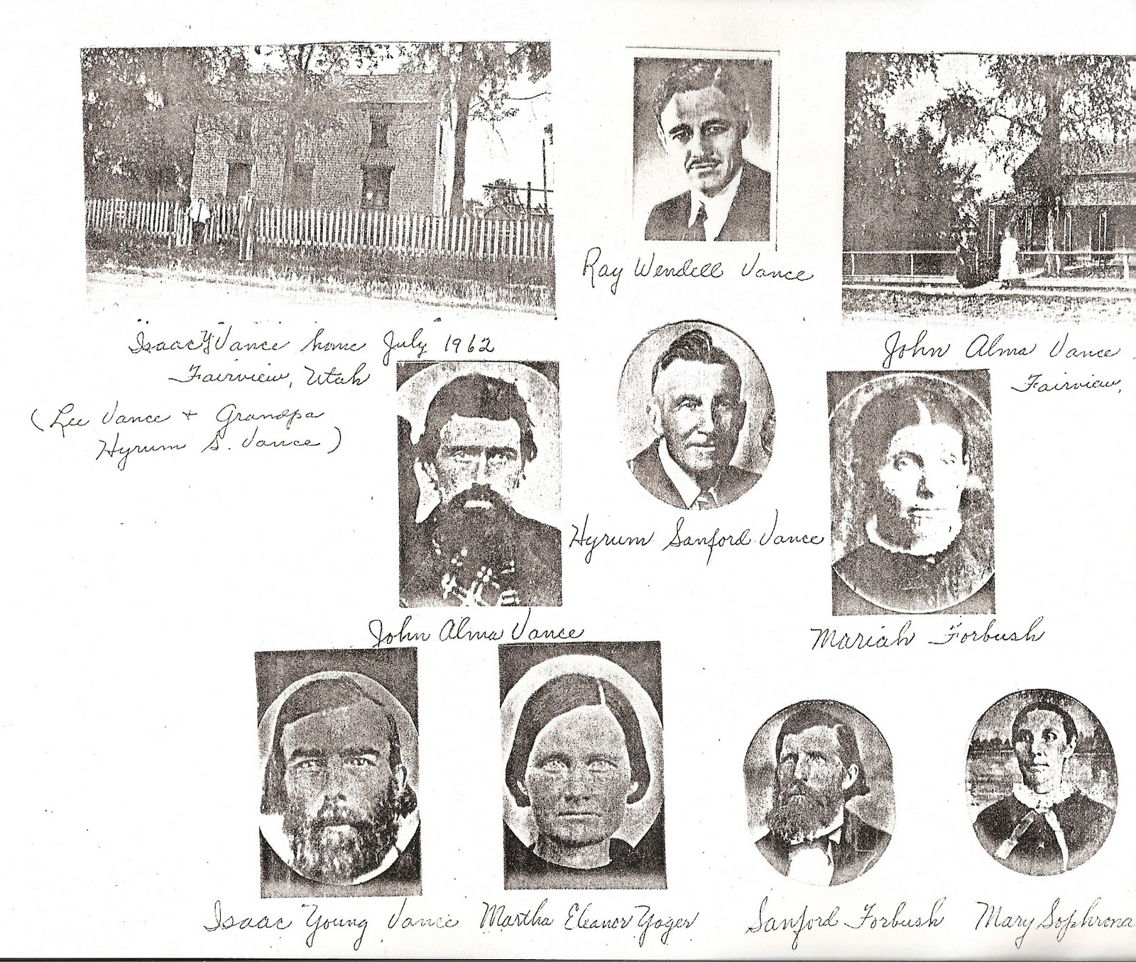 Cheney Family History: Pictures of Vance Family