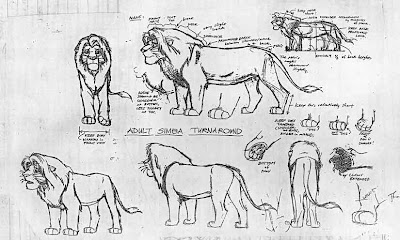CG Database: Disney Lion King Adult Simba - Model Sheet & Color Guide.