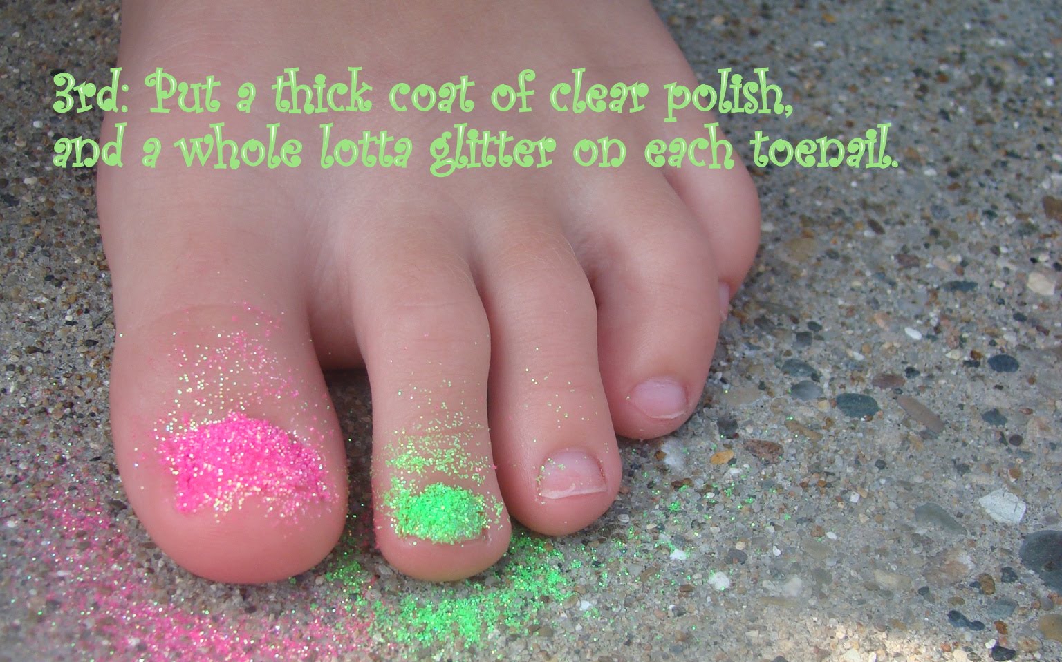 Just us . . . . .: Glitter Toes