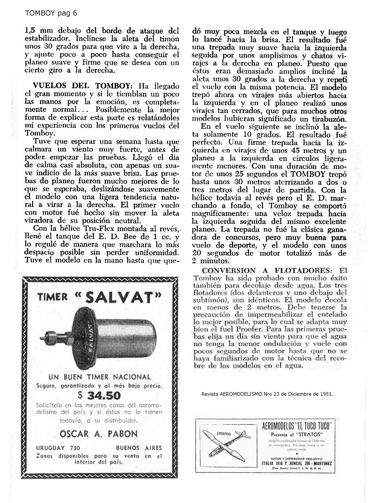 Volar Libremente - Free Flight Models Airplanes: TOMBOY de Vic Smeed 1951