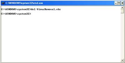 Removing the virus VirusRemoval.vbs