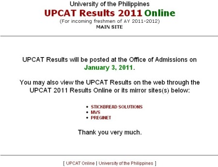 Spotlight Philippines: UPCAT 2011 results now online