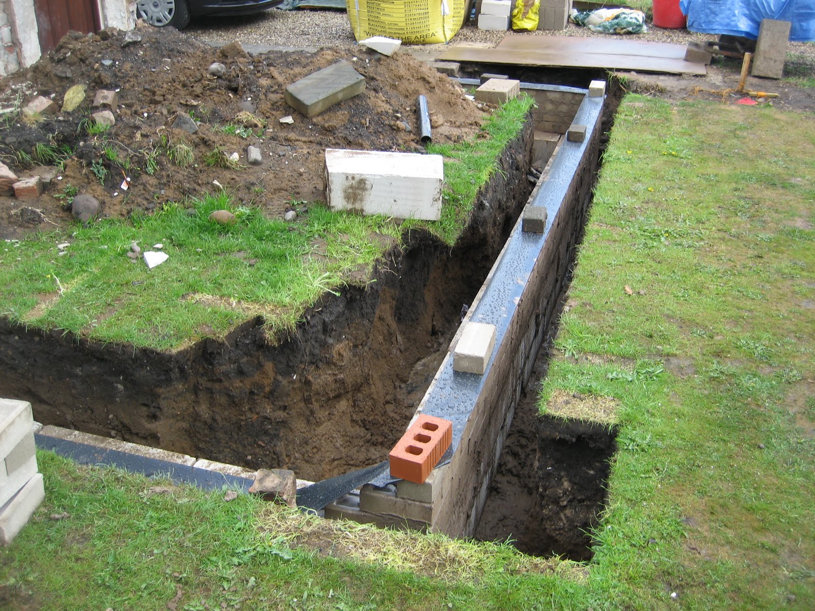 Despards Extension Blog: Bricks coming out of trench