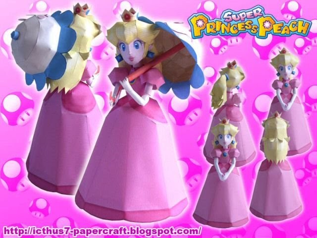 Icthus7 Papercraft: Super Princess Peach from Nintendo DS