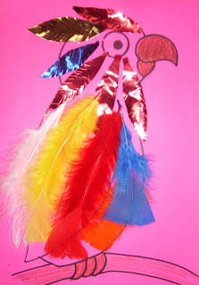 Arts and Crafts for Tots: Parrot Collage with Feathers
