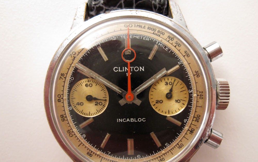 Vintage chronographs: 1970's Clinton chronograph with Valjoux 7733 movement