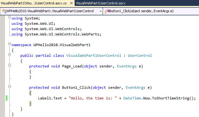 SharePoint Roots: SharePoint 2010 Visual Web Part