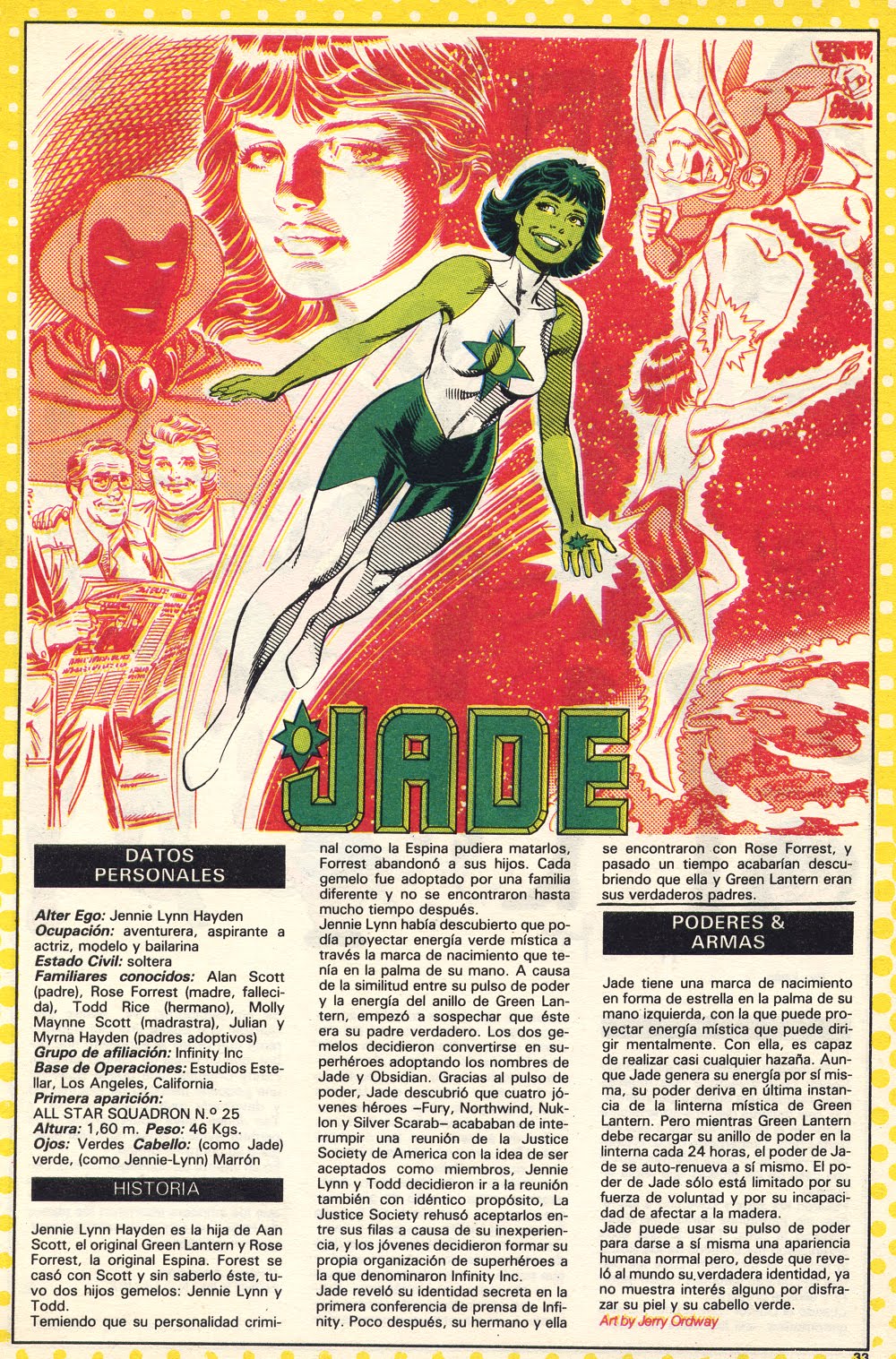 Fichas de Superheroes Marvel y DC: Jade