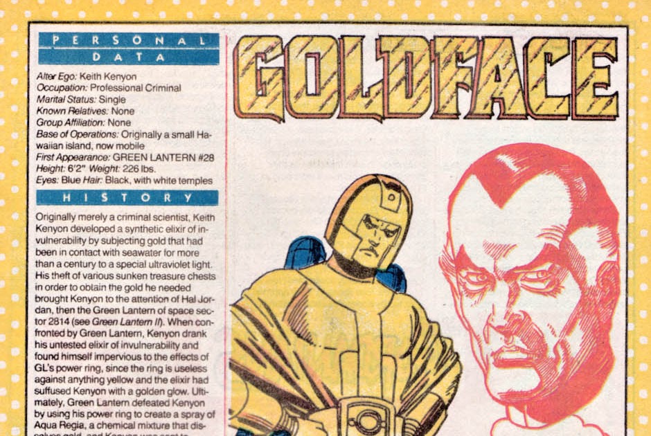 Fichas de Superheroes Marvel y DC: Goldface