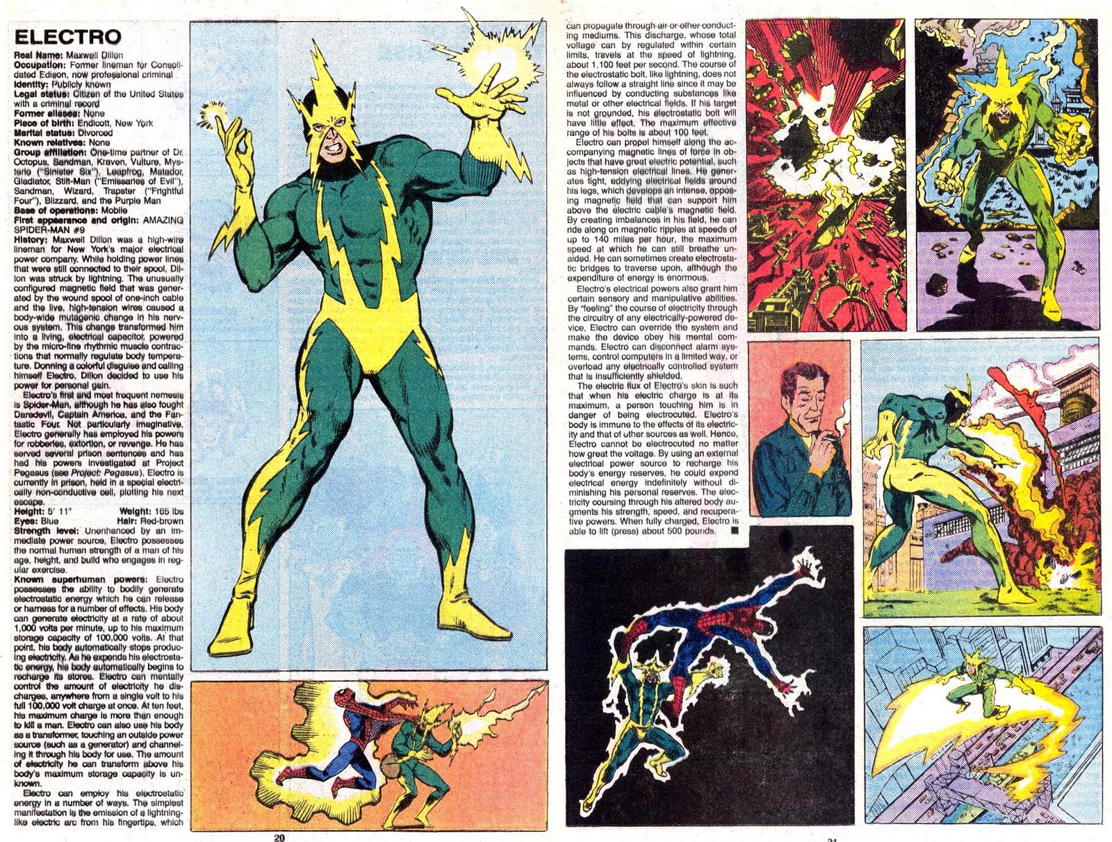 Fichas de Superheroes Marvel y DC: Electro