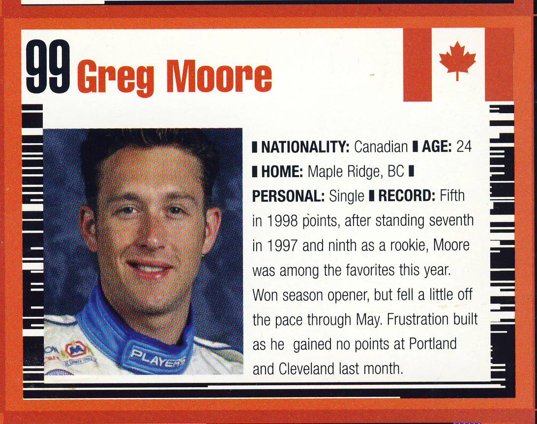 OPEN WHEEL RACING: GREG MOORE