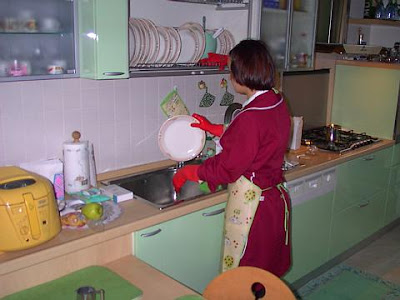 scullerymaids: scullery maid in rubber apron