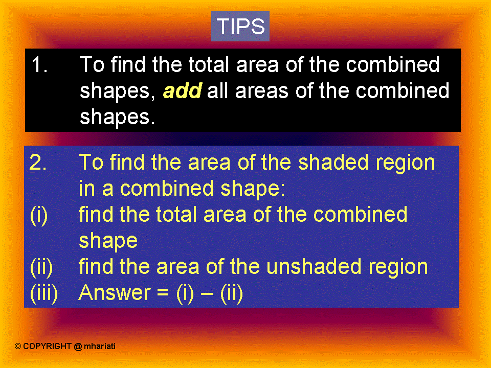 TIP BELAJAR MATEMATIK (TIPS FOR LEARNING MATHEMATICS): AREA OF COMBINED ...