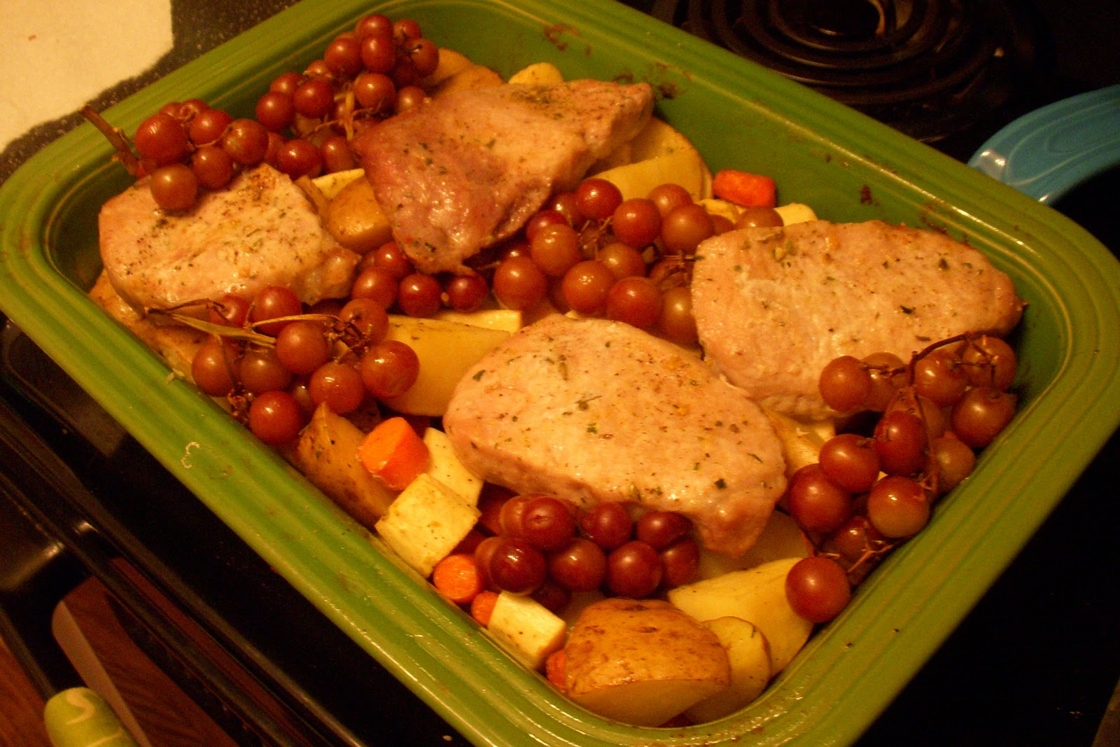 the delectable adventure: 8. New Zealand: Pork Chops with Roasted ...