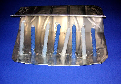 Juggling Frogs: How to make a Chanukah menorah (chanukiyah) from a foil pan