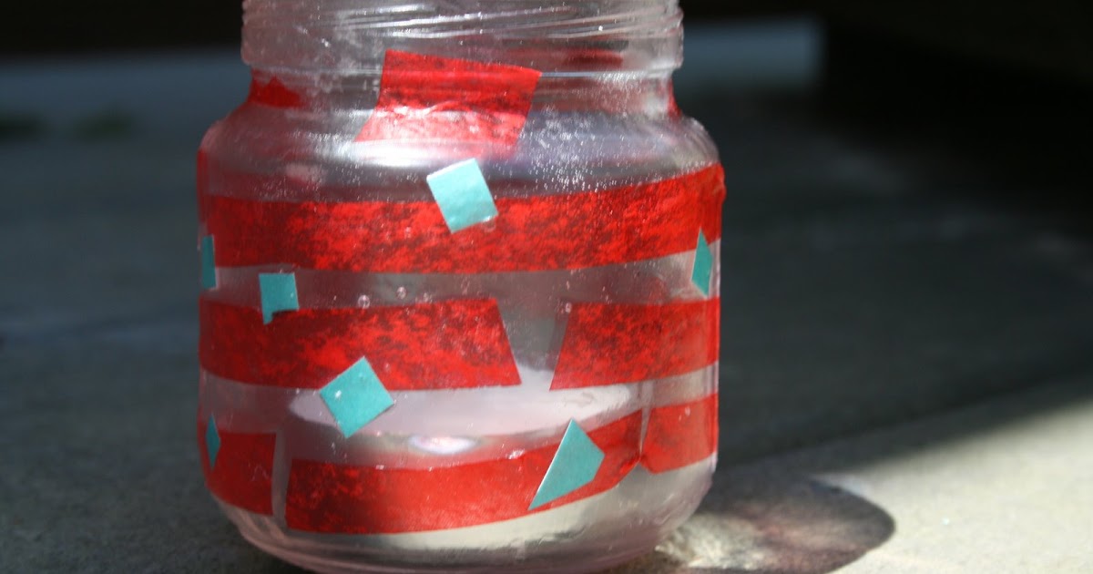 red bird crafts: tissue paper candle holder : remake