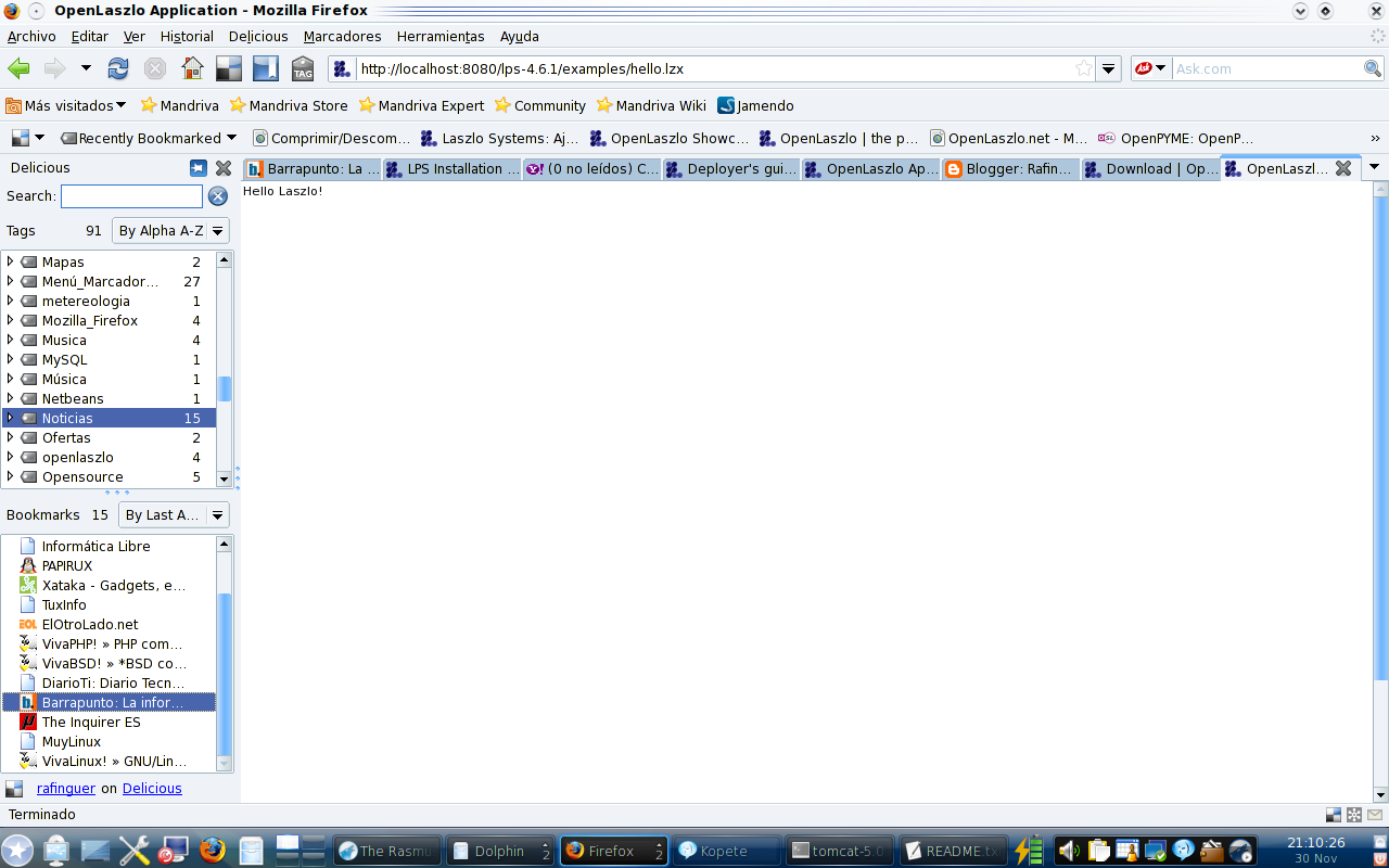 Raticos tecnológicos: OpenLaszlo: Instalación en Linux
