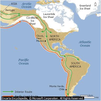WORLD HISTORY: Ice-Age Migration Routes