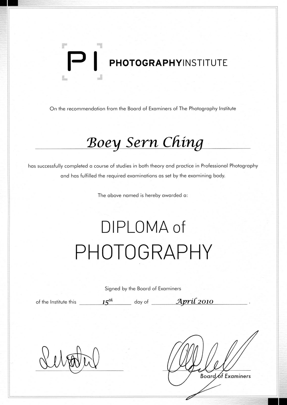 Eye-Camera-Photo: Diploma of Photography