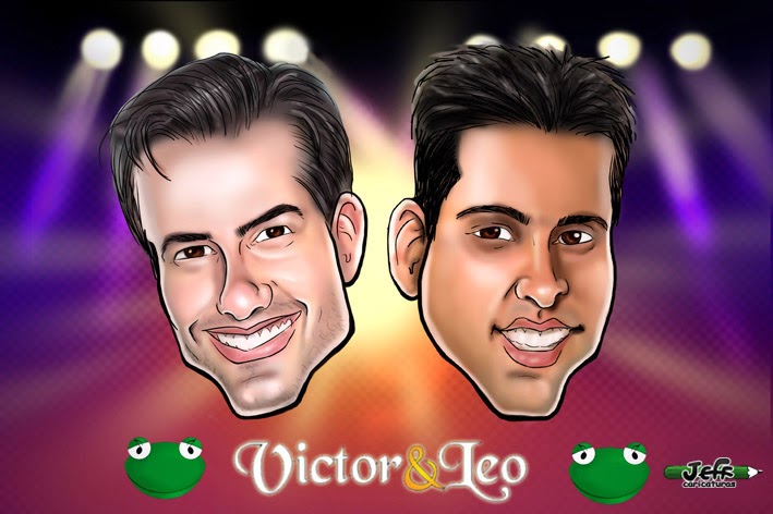 Jeff caricaturas: Vitor e Leo - Caricatura