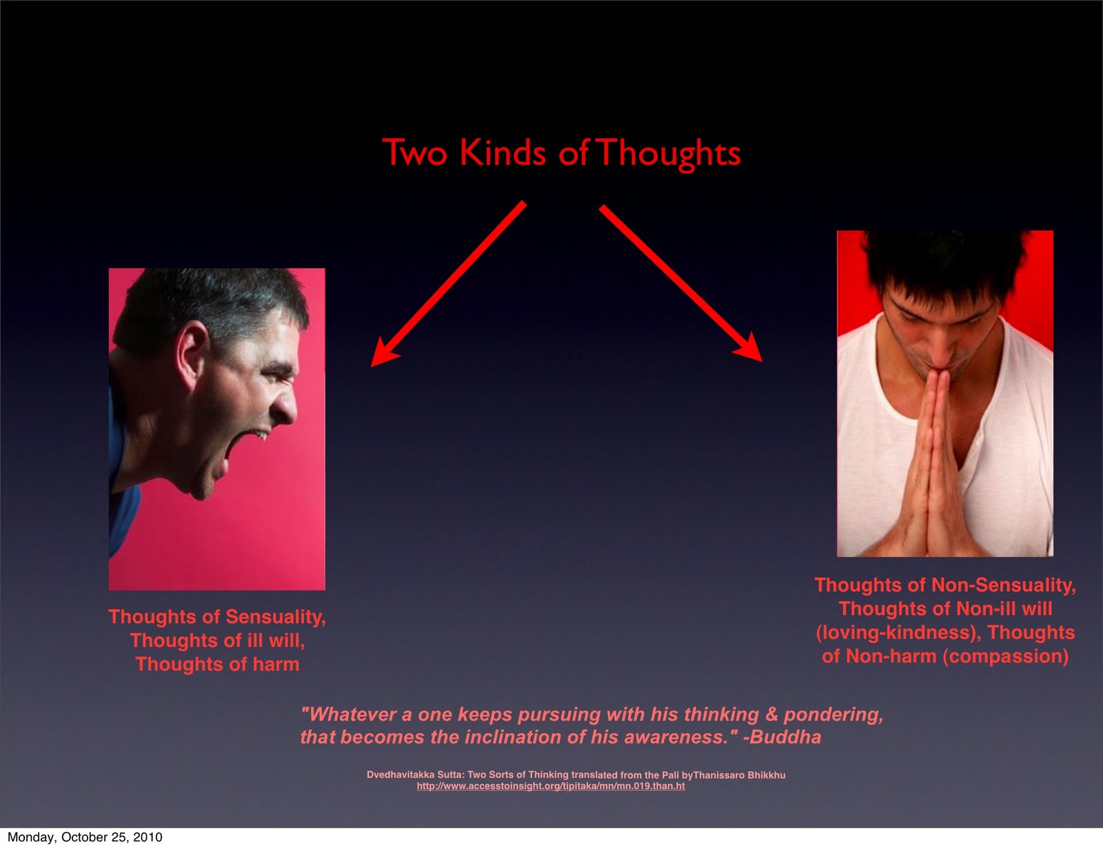 Wisdom through Mindfulness: Two Kinds of Thoughts