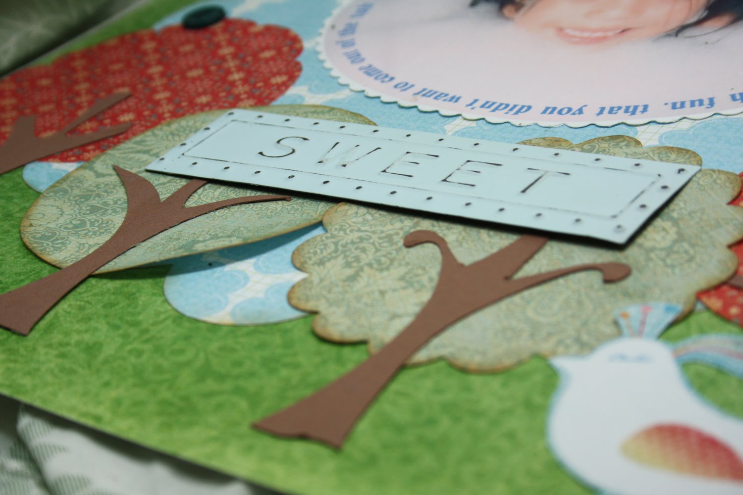 Inspired and Unscripted: My Scrap Chick Happy Tree Forest Scrapbook Layout
