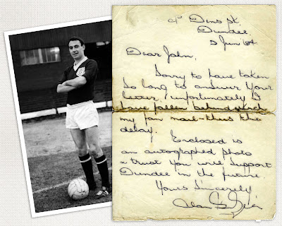 THE DUNDEE FUTBA SHRINE: ORIGINAL GILZEAN LETTER - 1964