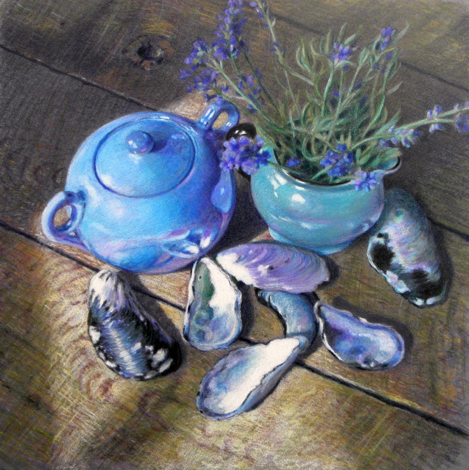 Liz Patterson Art Journal: Mussel Shells & Lusterware, and works in ...