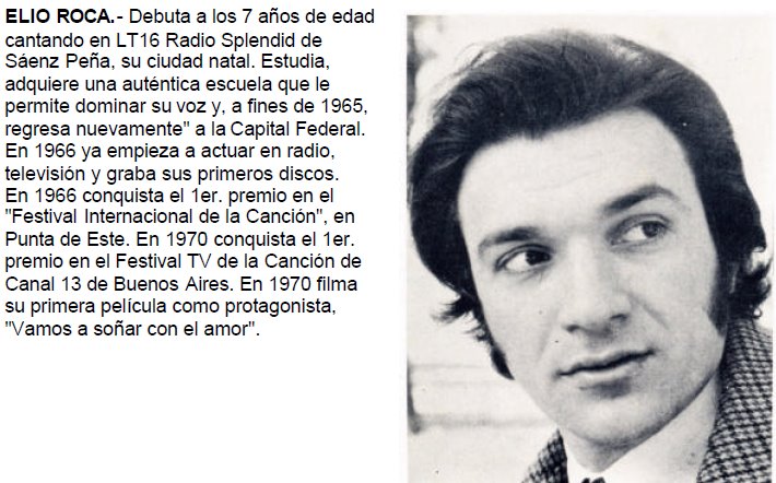 viejos tiempos - ELIO ROCA - FOTOS MÙSICOS HOMBRES (AMÉRICA DEL SUR)