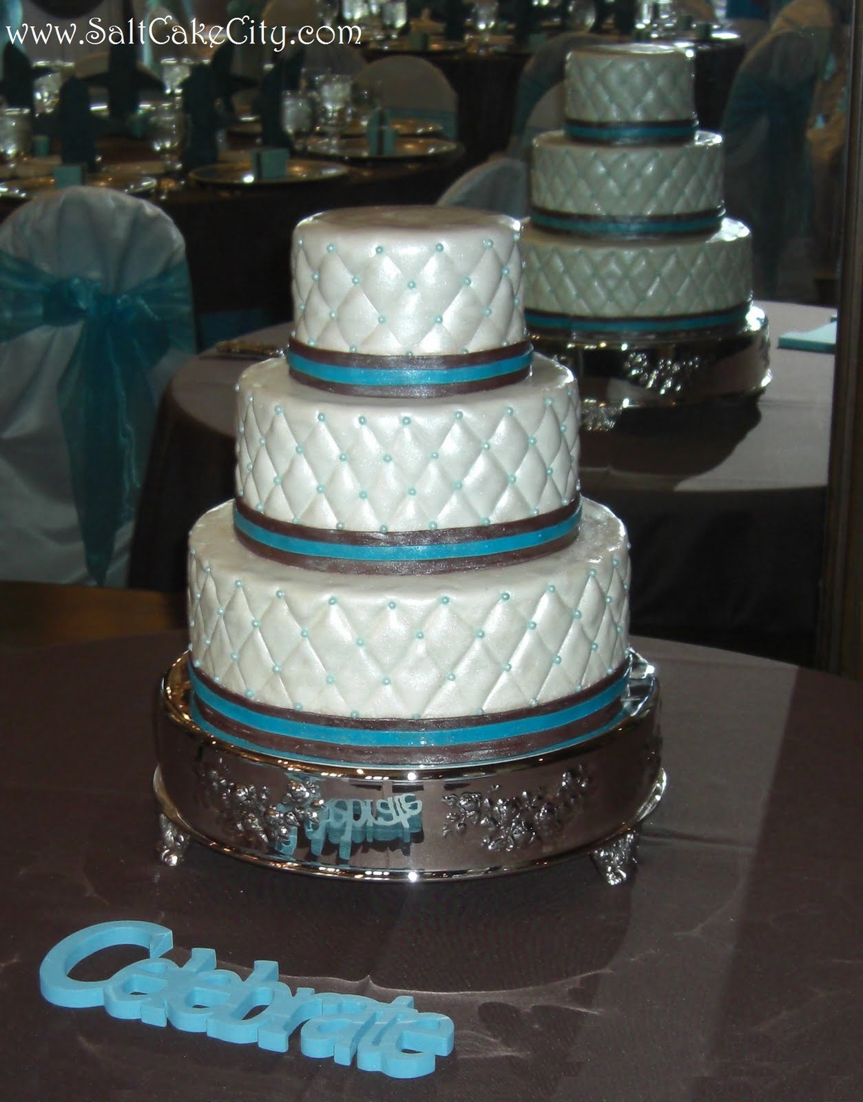 Salt Cake City: Shimmering Quilted Wedding Cake