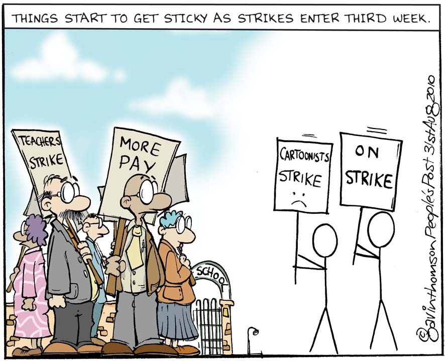 people's post cartoons: cartoonist strike
