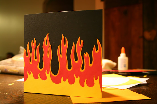 off the map: Red Hot Fire birthday card