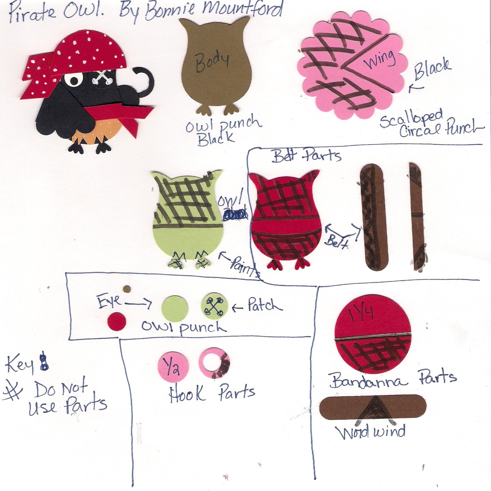 Bonnie's Creative Place: Pirate Owl Punch Art