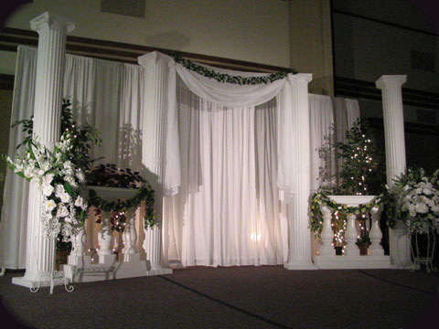 Your Perfect Day: Black, White and Burgandy with Roman Columns