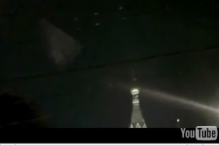 Pyramid shaped UFO hovers over Moscow