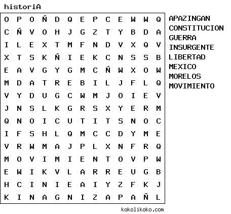 documentos de la independencia de mexico: SOPA DE LETRAS