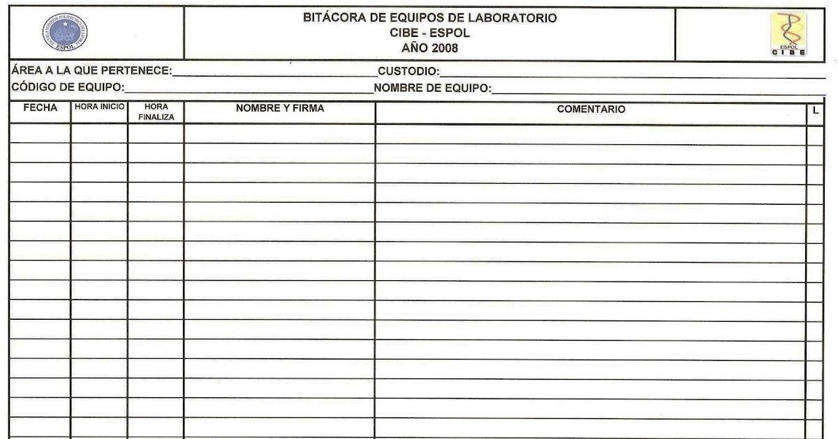 operar equipo y materiales de laboratrio 2LV(m): Bitacora