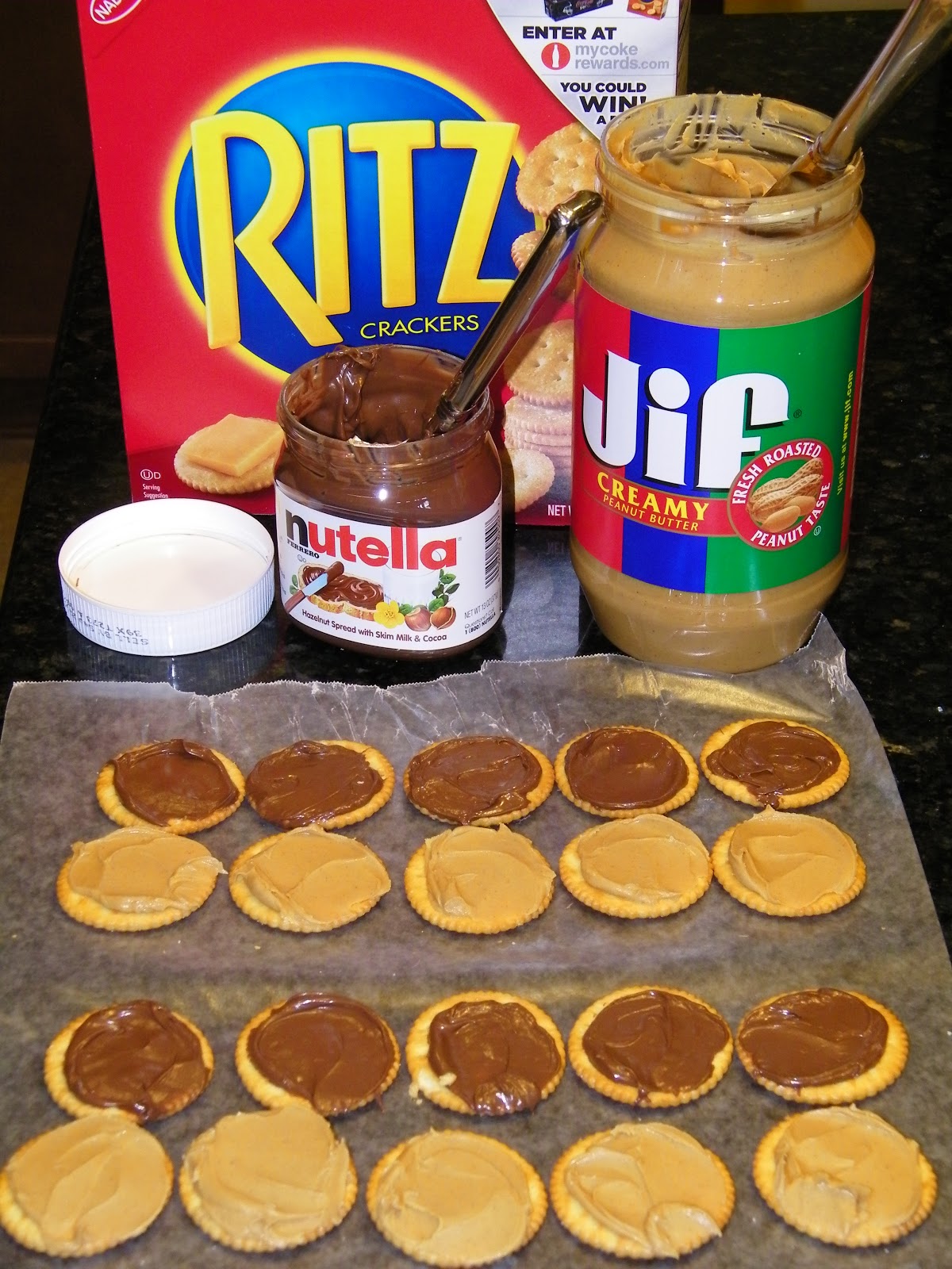 Learning As I Sew...bake, cut, and create: Nutella Peanut Butter Ritz ...