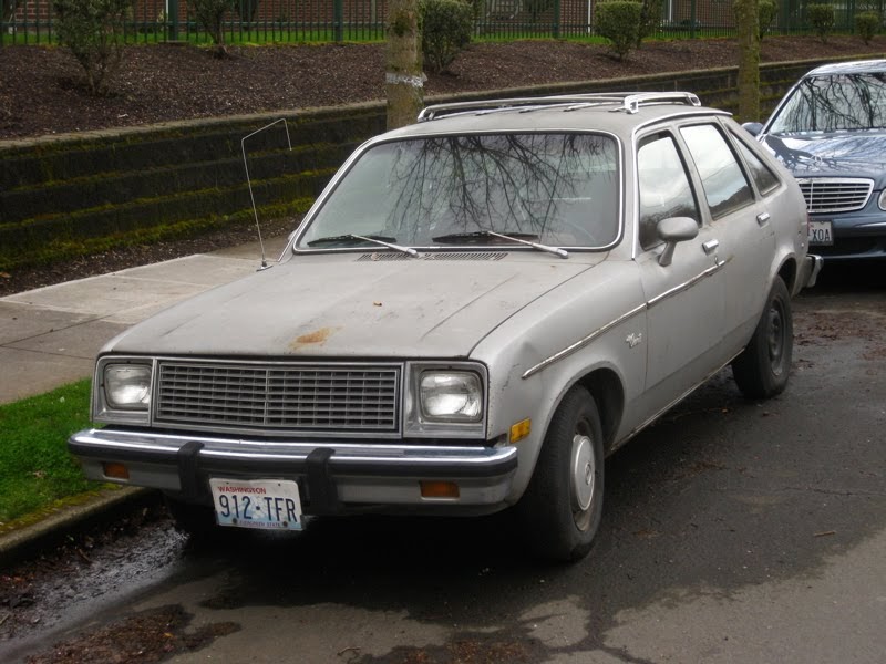 OLD PARKED CARS.: 1981 Chevrolet Chevette Wagon.