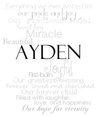 Traces of Ayden: Ayden's Name Gallery